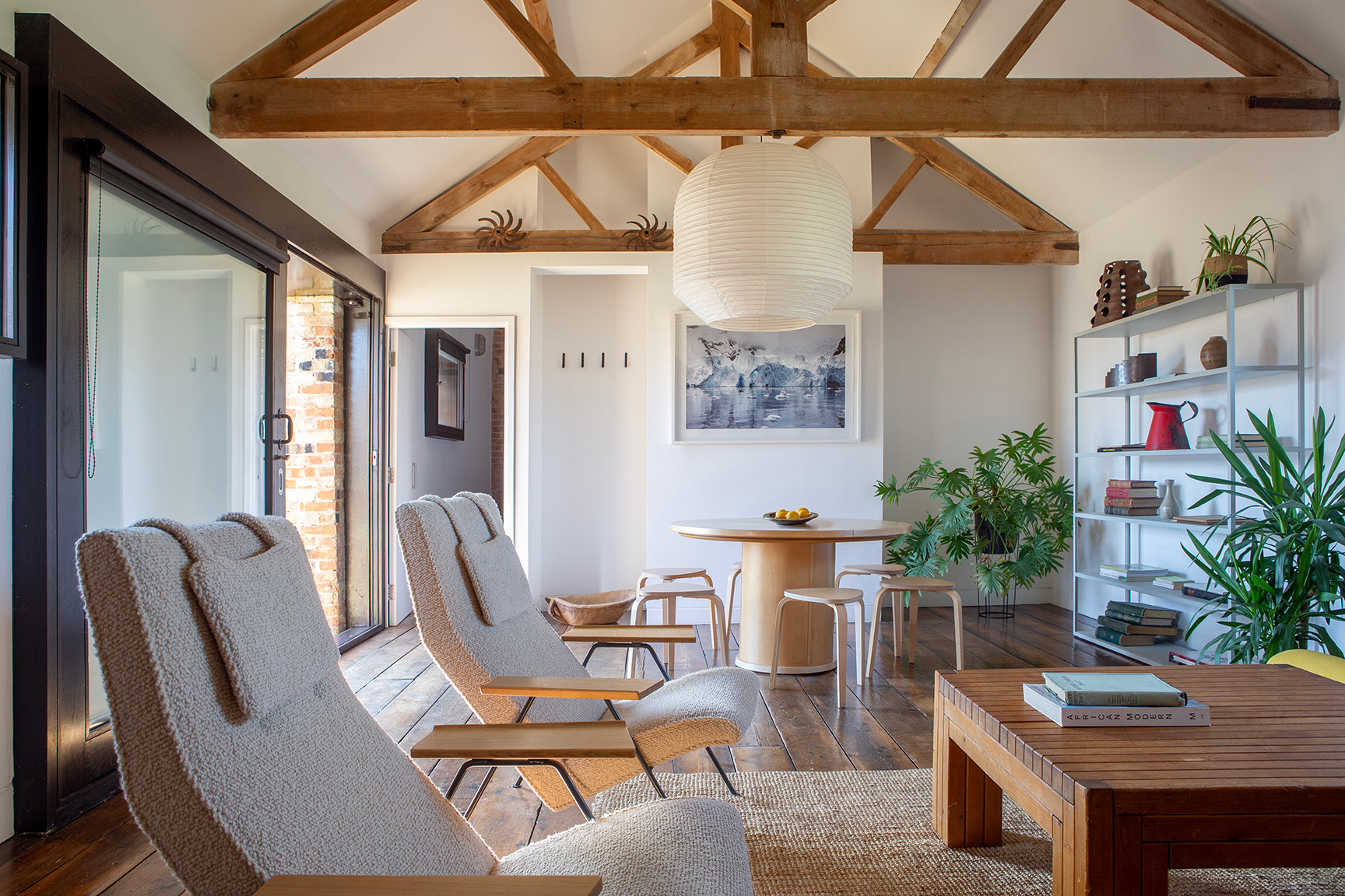 Stylish barn conversion for four with pool and rural views